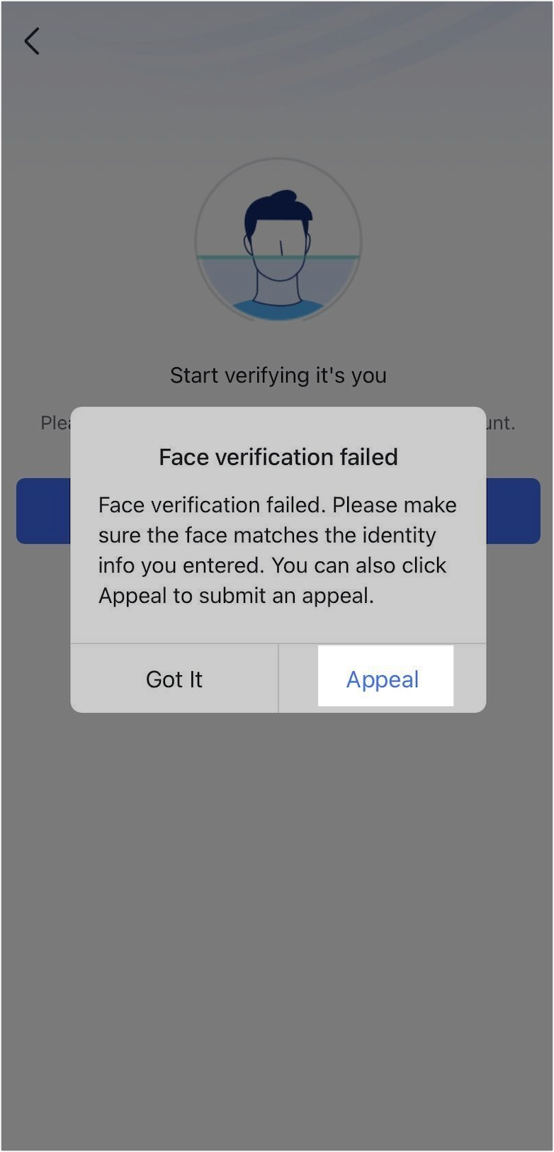 Submit an account appeal